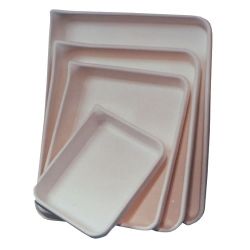 White Lab Tray with Pour Spout - HDPE - 15.5x13.5x2 3/8in