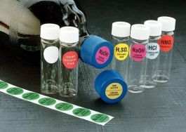 Color-Coded Environmental Sample Labels- Yellow - Sulfuric Acid (1,000roll)